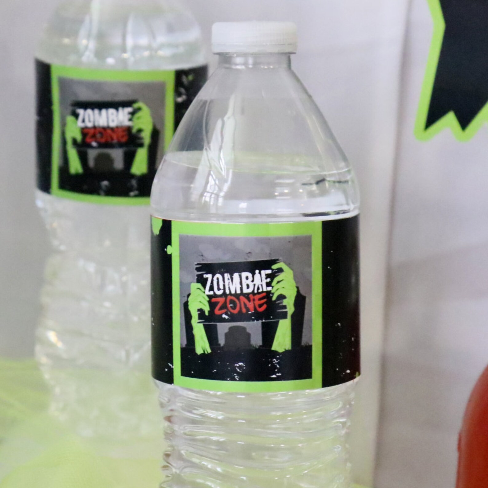Zombie Zone - Water Bottle Sticker Labels - Waterproof Self Stick ...