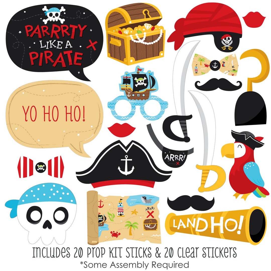 Pirate Ship Adventures - Personalized Skull Birthday Party Photo Booth ...