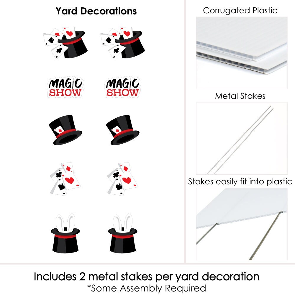 Ta-Da Magic Show Rabbit in a Magicians Hat and Cards Lawn | Etsy