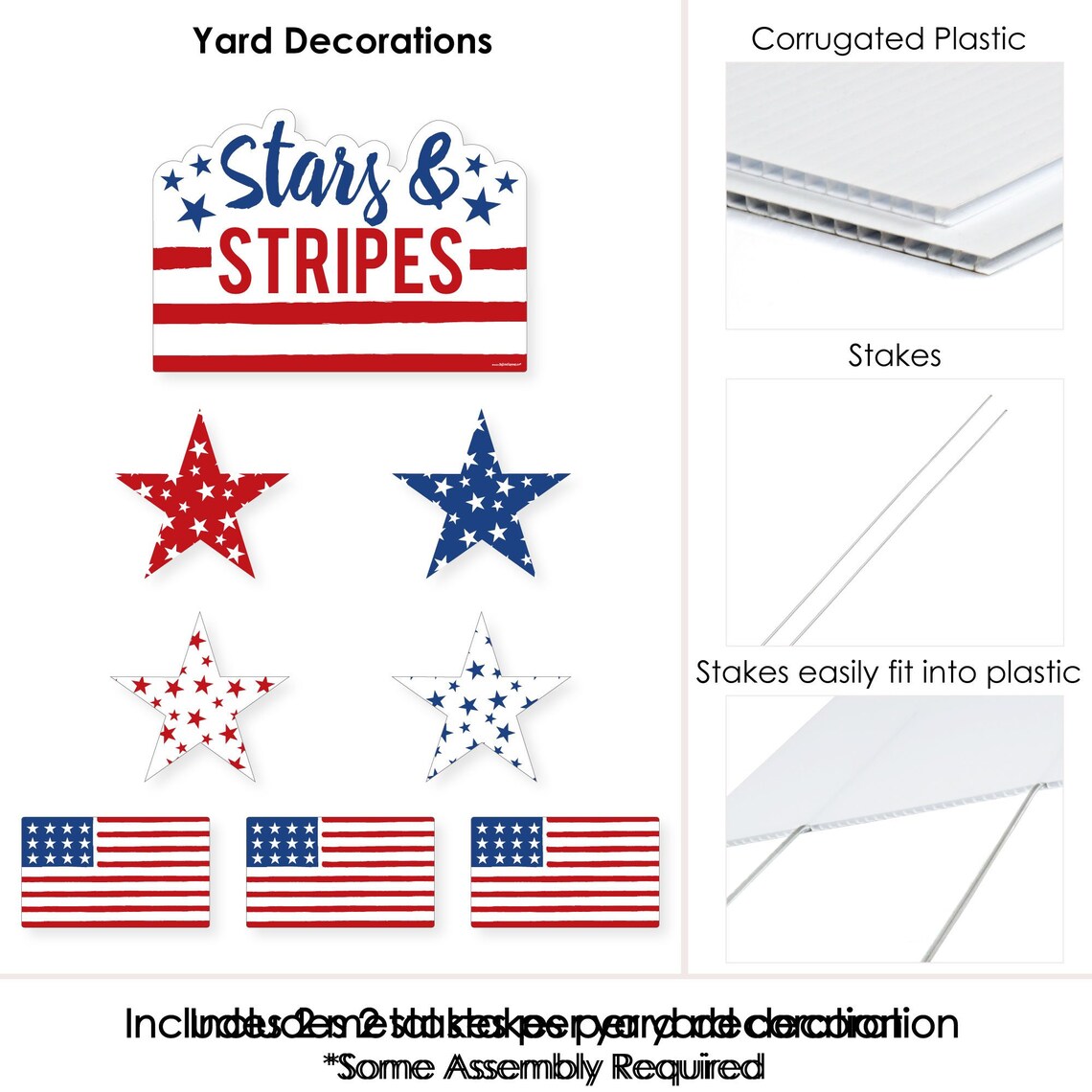 Stars and Stripes Yard Sign and Outdoor Lawn Decorations - Etsy