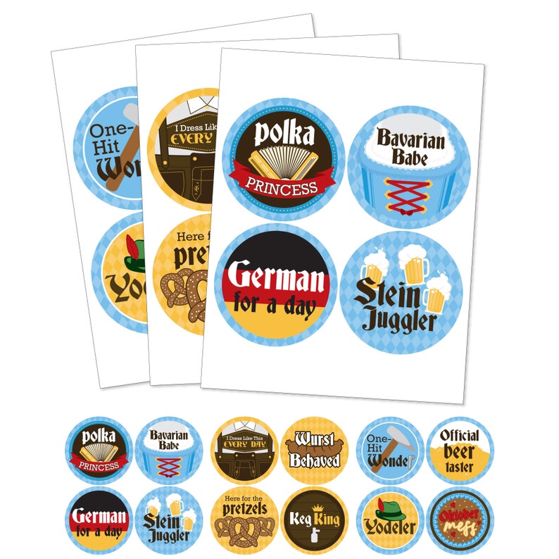 Oktoberfest Name Badges - Funny Name Tag Stickers - German Beer ...