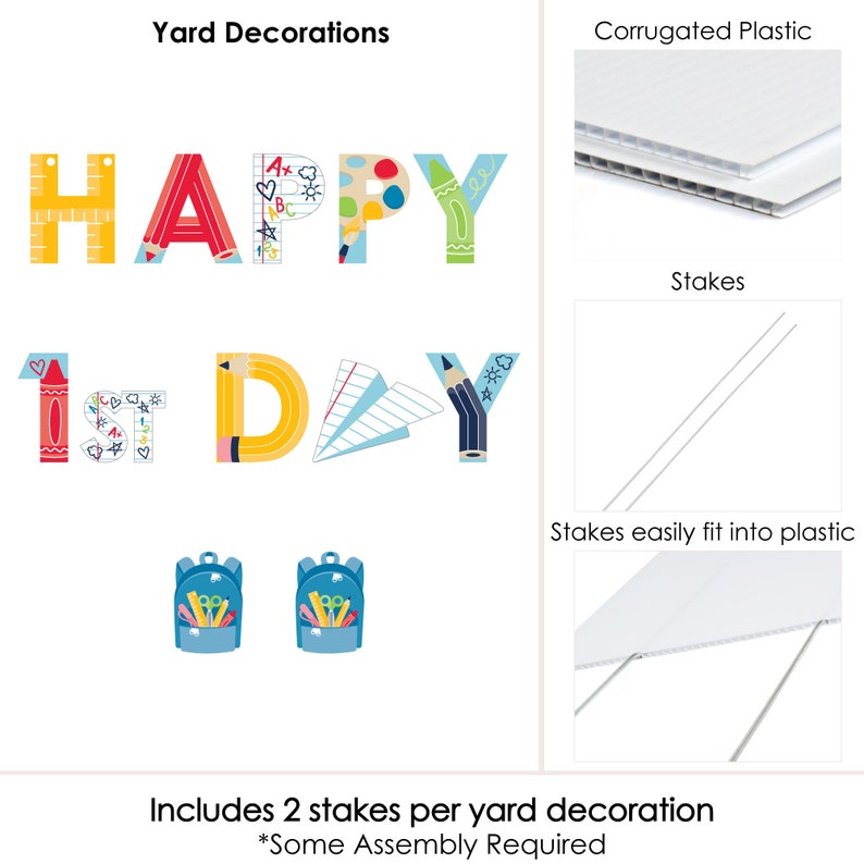 First Day of School - Yard Sign Outdoor Lawn Decorations - Back to ...