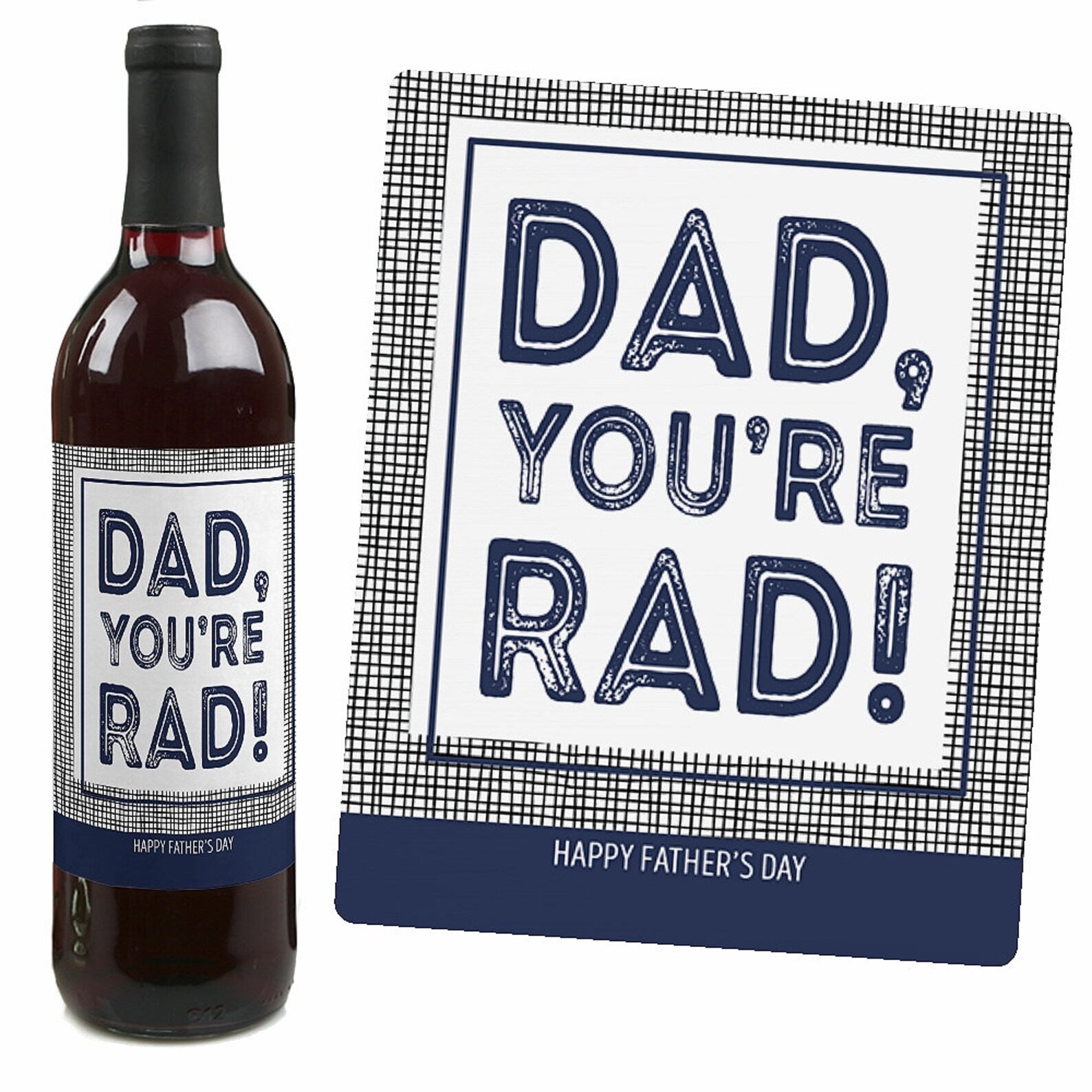 My Dad is Rad Father's Day Wine Bottle Label Stickers | Etsy