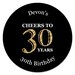 Adult 30th Birthday Gold Birthday Party Small Round Candy Stickers ...