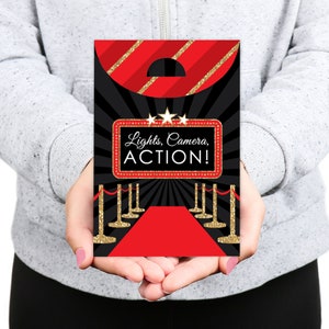 Red Carpet Hollywood - Movie Night Gift Favor Bags - Party Goodie Boxes ...