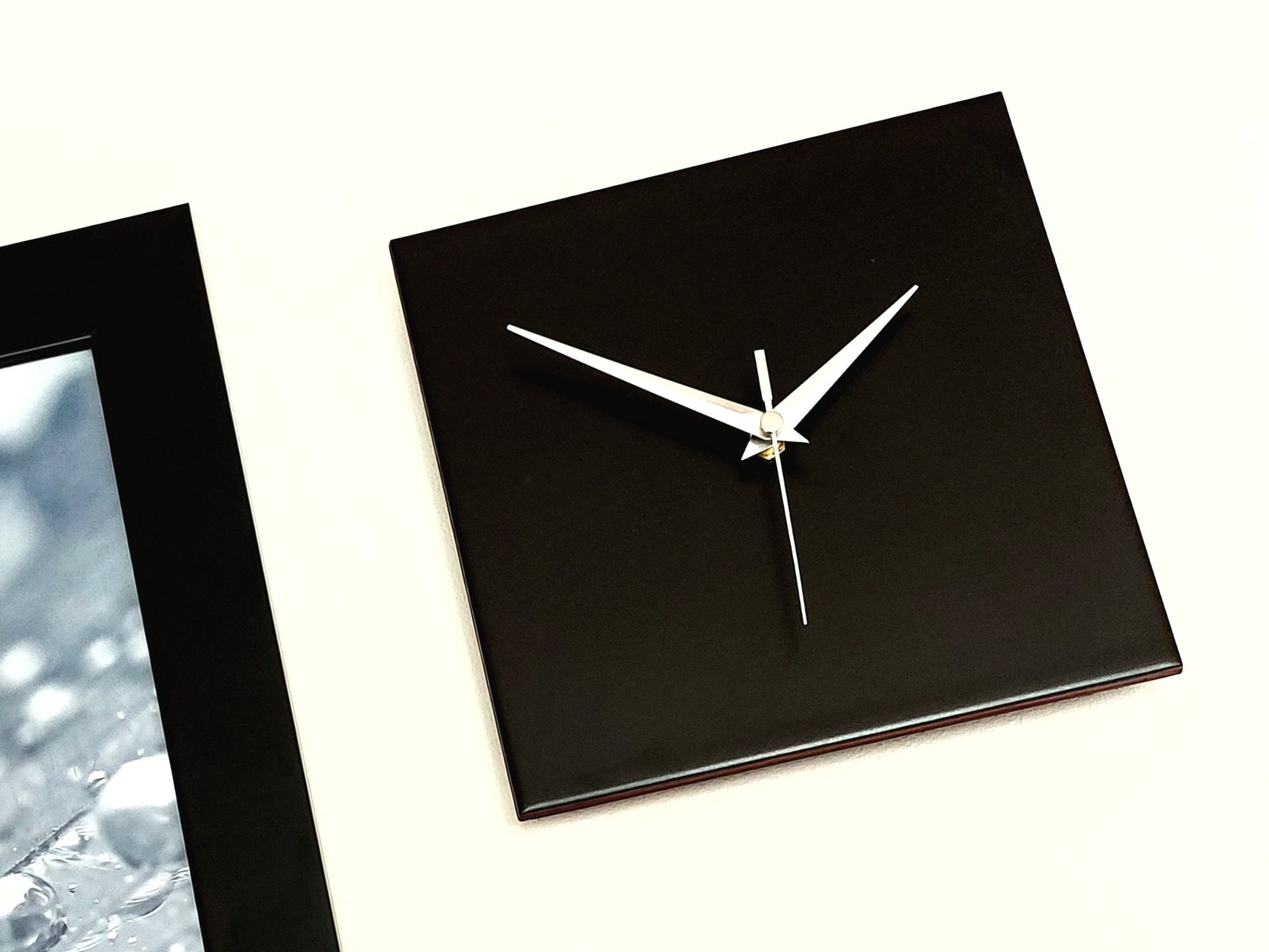 Modern Minimalist Black Square Wall Clock Contemporary Home | Etsy UK