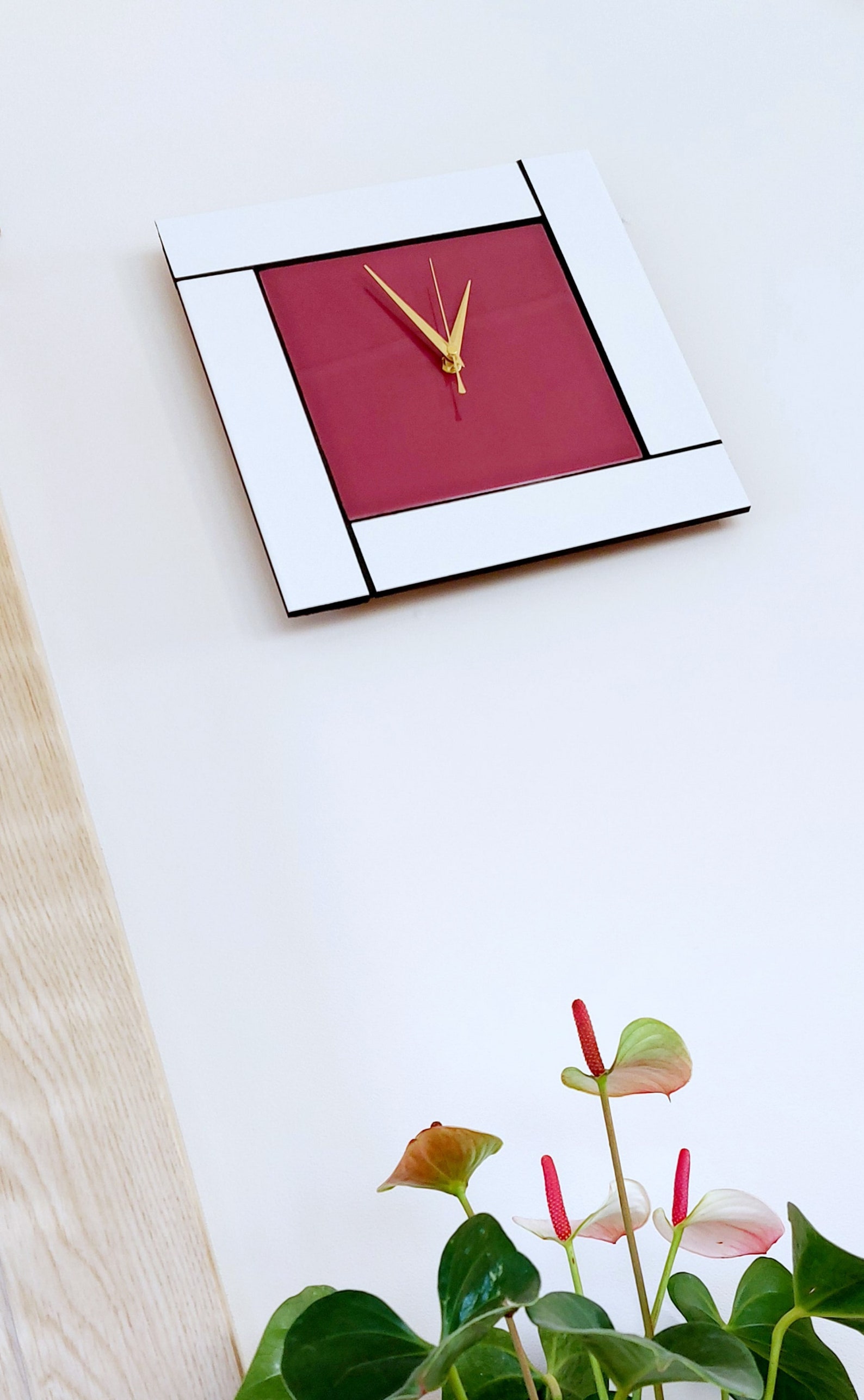 Handmade Modern Square Wall Clock Unique Clock in White & - Etsy UK