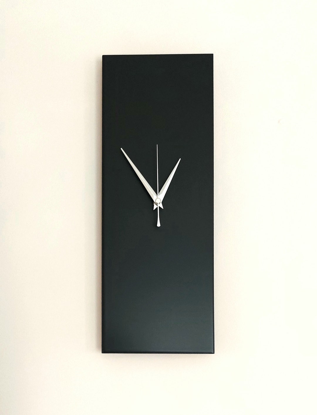 Modern Black Rectangle Wall Clock 40cm | Contemporary Home Decor | Non ...