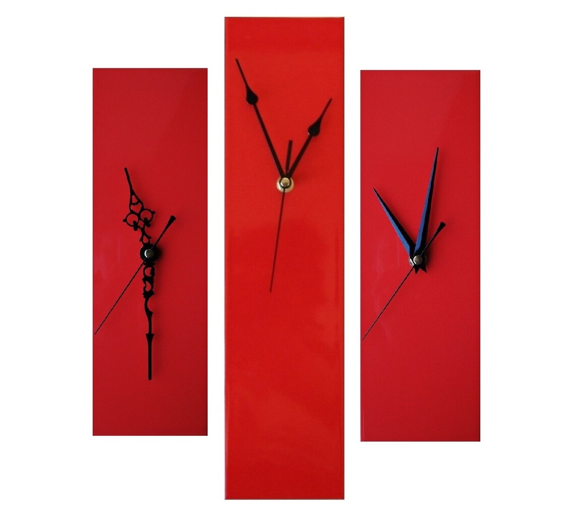 Modern Wall Clock Rectangle Red Clock 30cm or 40cm | Etsy