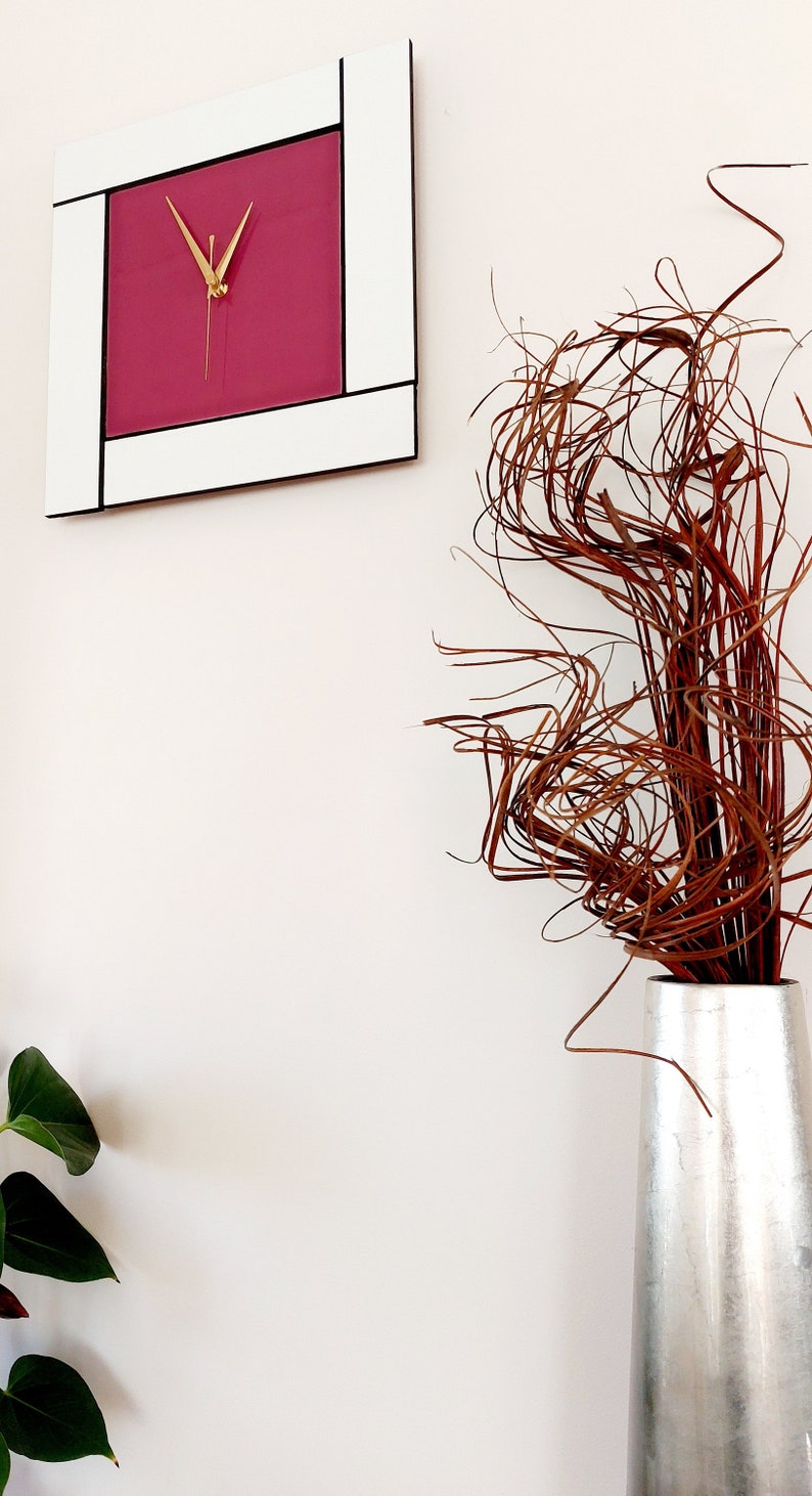 Handmade Modern Square Wall Clock Unique Clock in White & - Etsy UK