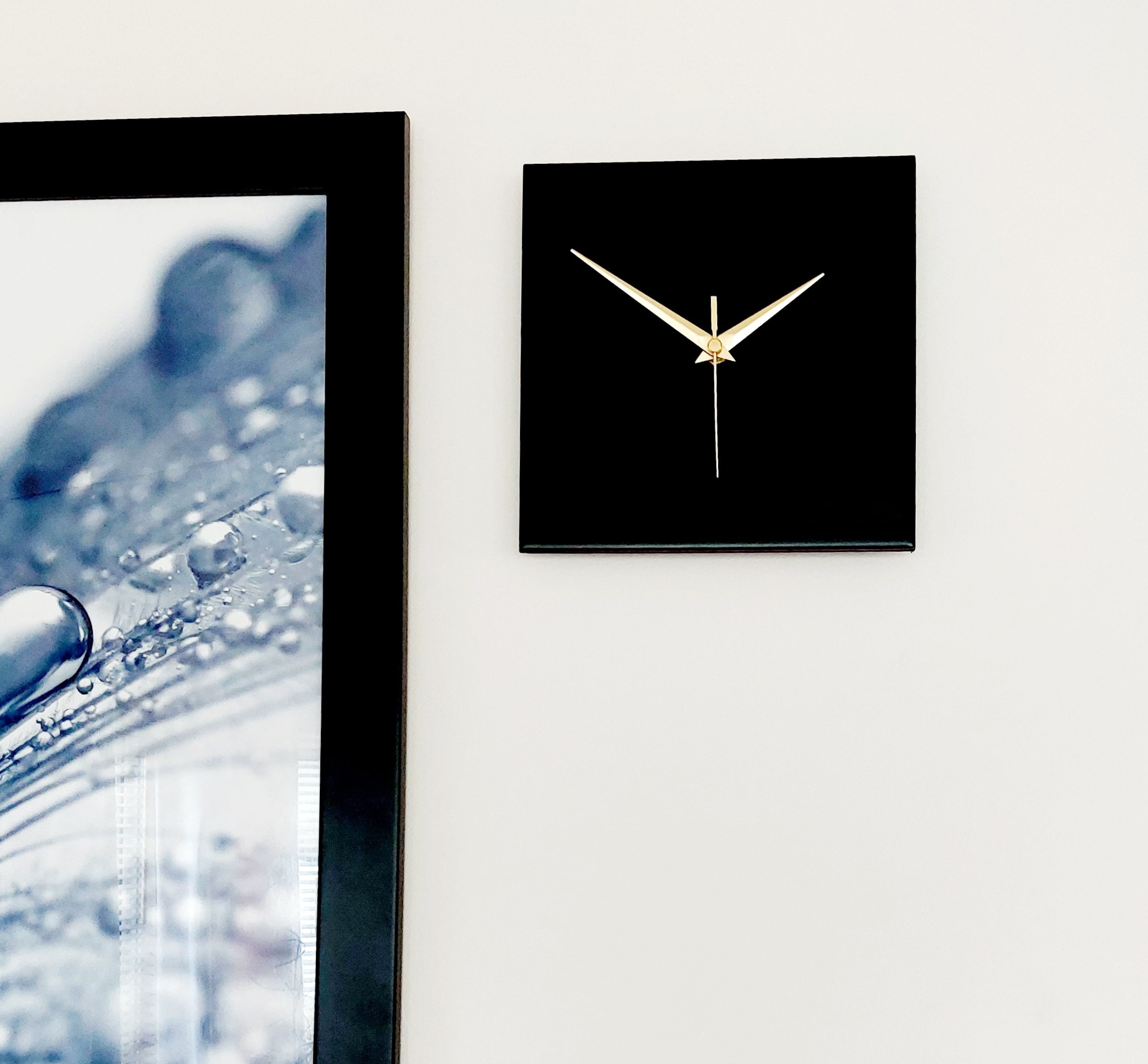 Modern Minimalist Black Square Wall Clock Contemporary Home | Etsy UK