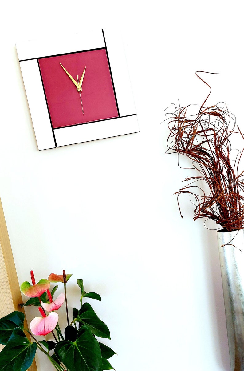 Handmade Modern Square Wall Clock Unique Clock in White & - Etsy UK