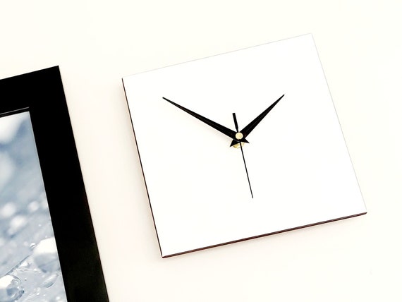 Modern Minimalist White Square Wall Clock Contemporary Home - Etsy