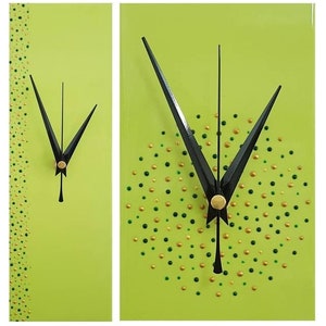 Unique Wall Clock Hand Painted Green Clock 30cm | Etsy