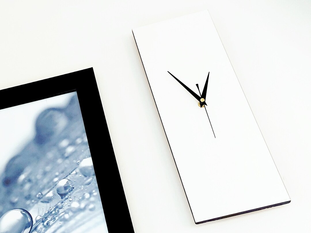 Contemporary Modern Wall Clock, White Rectangle Silent Clock 40cm X ...