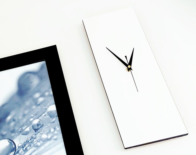 Contemporary Modern Wall Clock, White Rectangle Silent Clock 40cm X ...