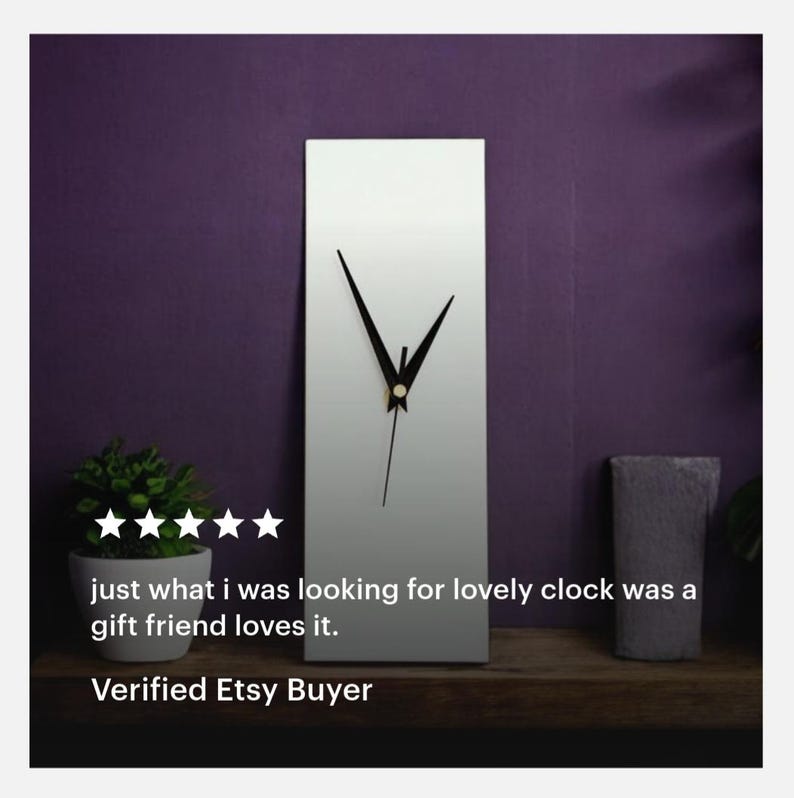 Modern Minimalist White Rectangle Wall Clock: Non-ticking/sweeping ...