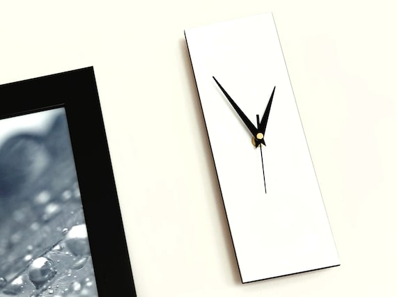 Minimalist Modern White Rectangle Wall Clock 30cm Home Decor - Etsy