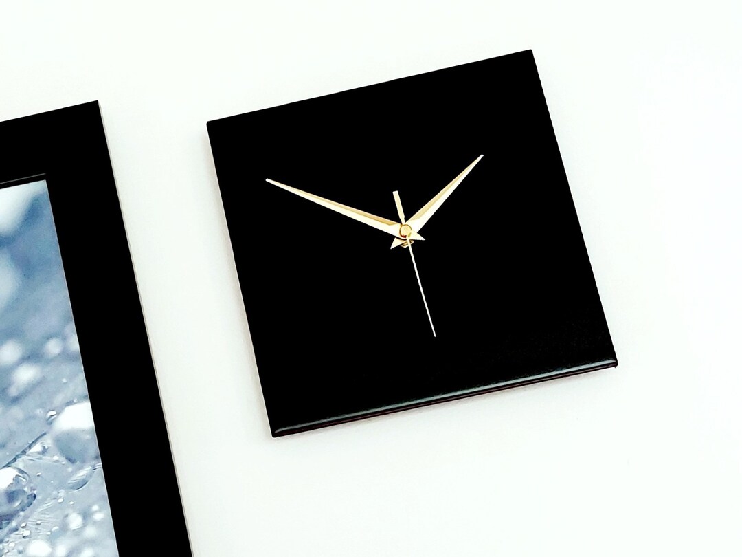 Modern Minimalist Black Square Wall Clock, Contemporary Home Decor ...
