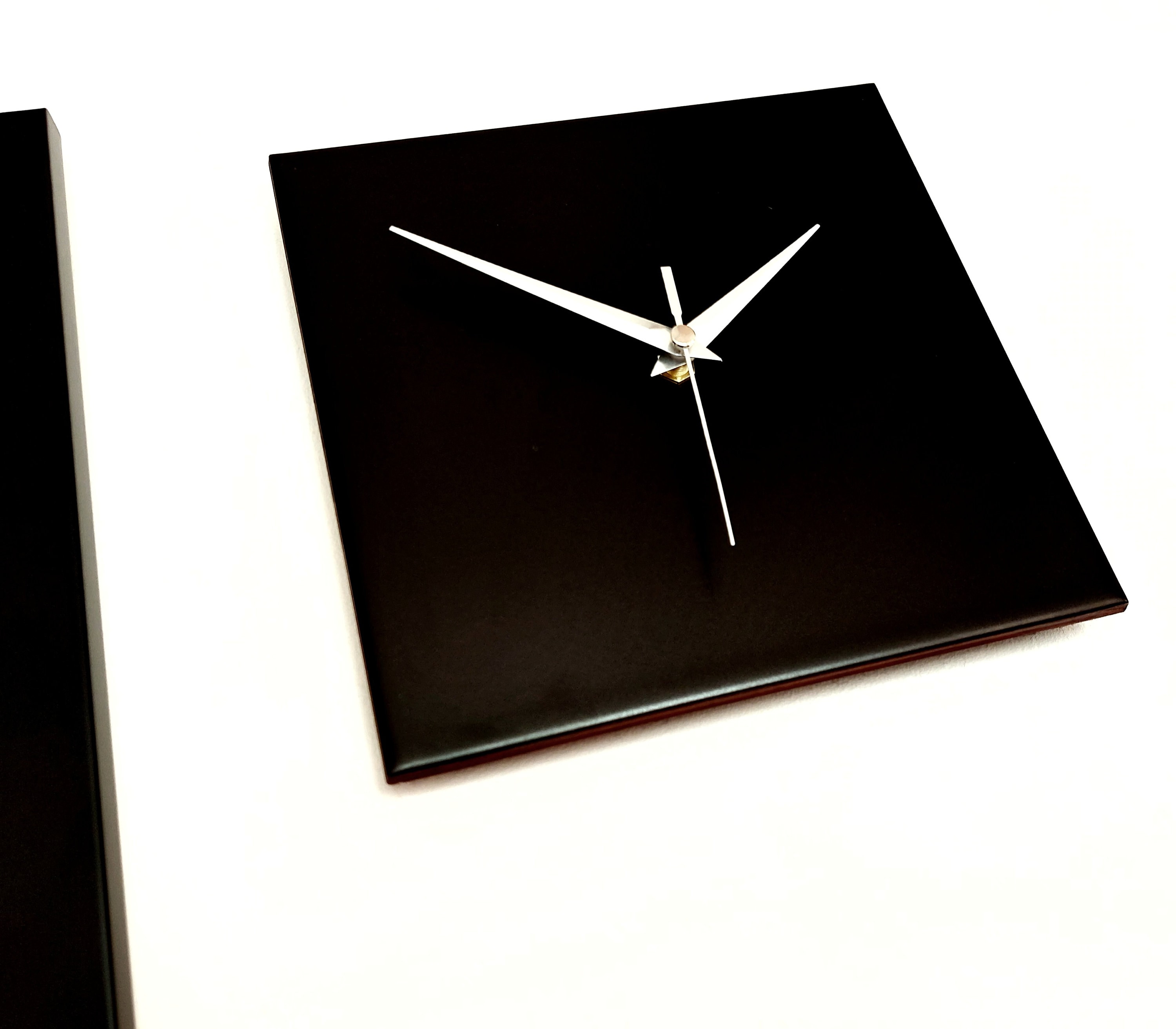 Modern Minimalist Black Square Wall Clock Contemporary Home | Etsy UK