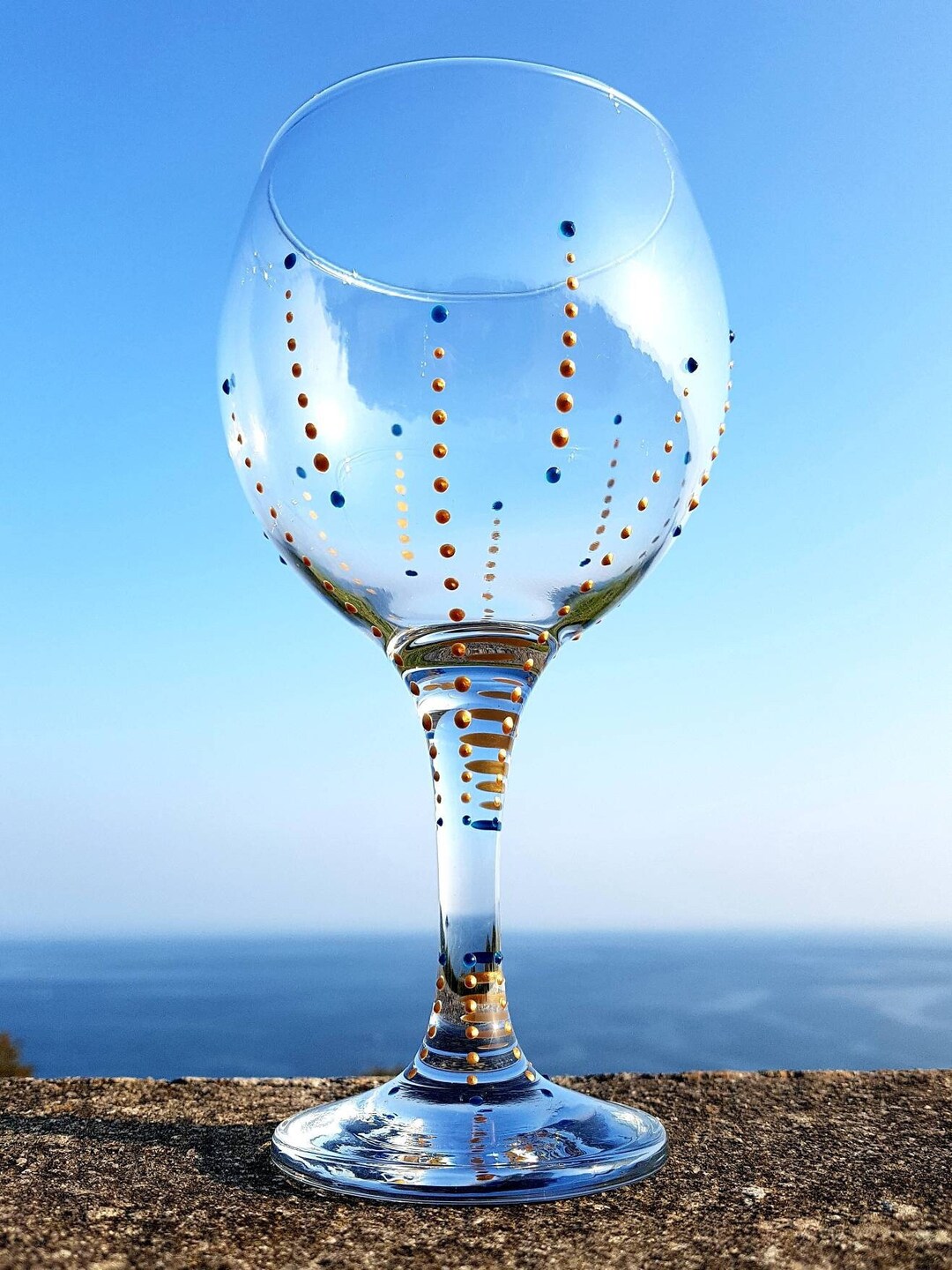 Hand Painted Decorated Large Balloon Gin Glass Wine Glass 645ml 'the ...