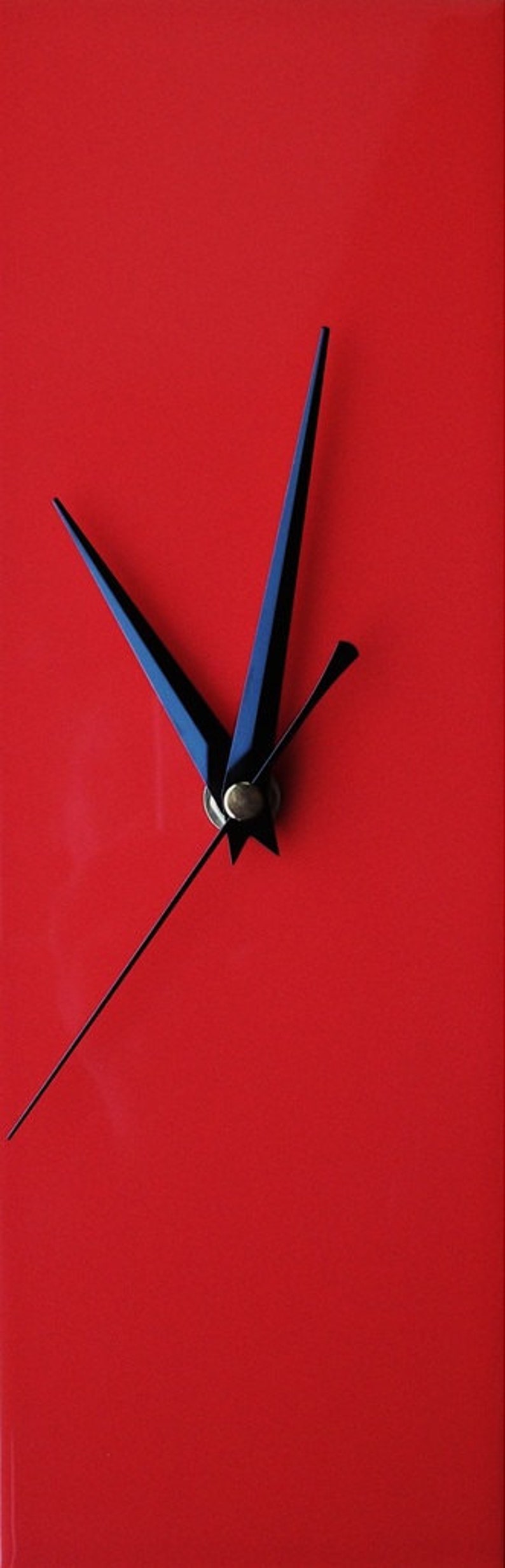 Modern Wall Clock Rectangle Red Clock 30cm or 40cm | Etsy