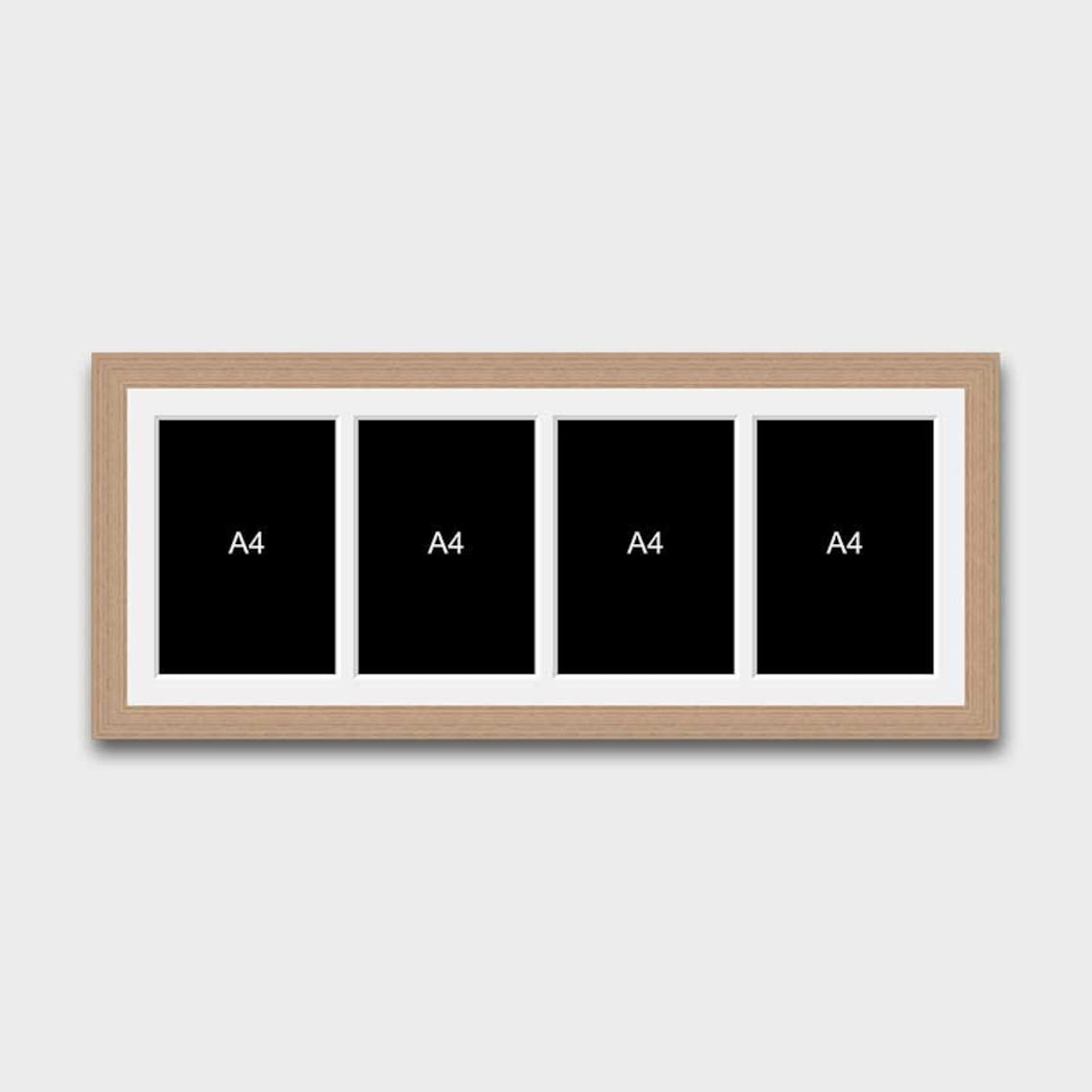 A4 Picture Frame to Hold 4 Photos in an Oak Veneer Wooden - Etsy UK