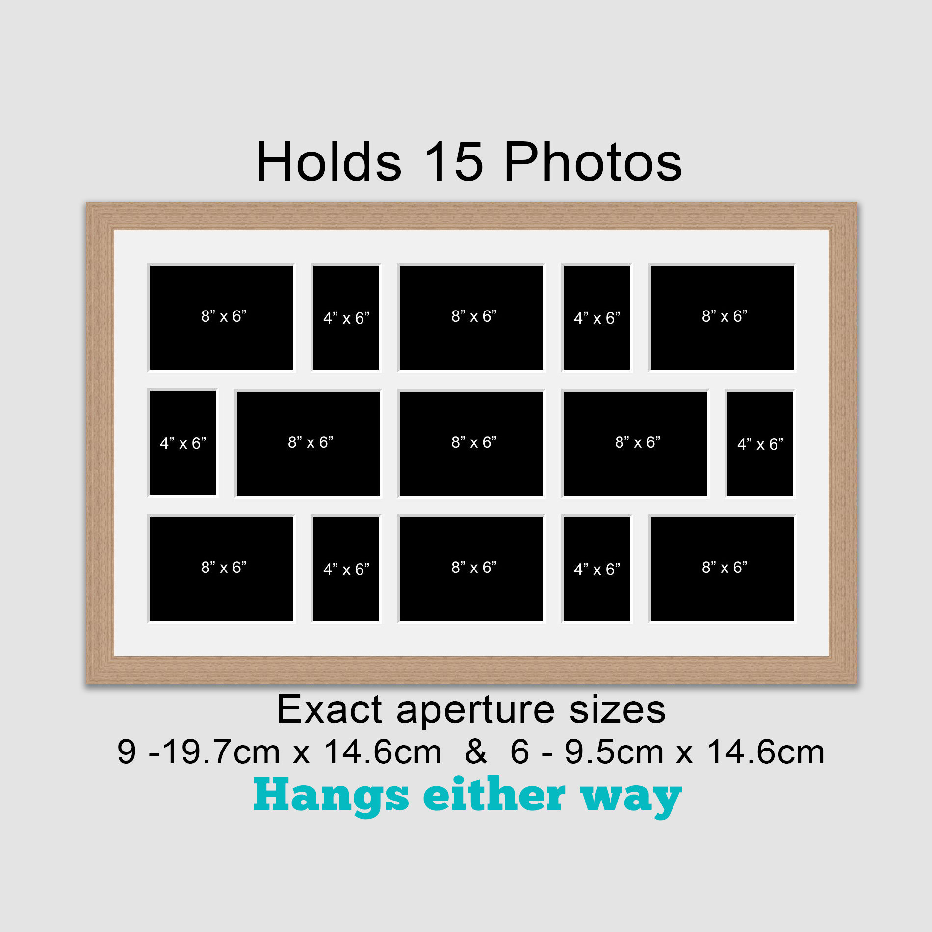 Extra Large Multi Photo Picture Frame | Holds 9 8"x6" and 6 4"x6 ...