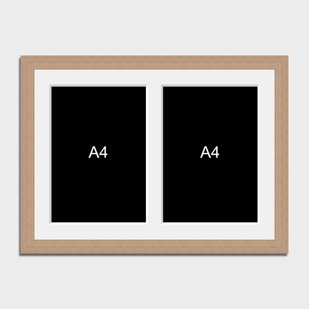 Multi Photo Picture Frame to Hold 2 A4 Certificates | 20mm Oak Veneer ...