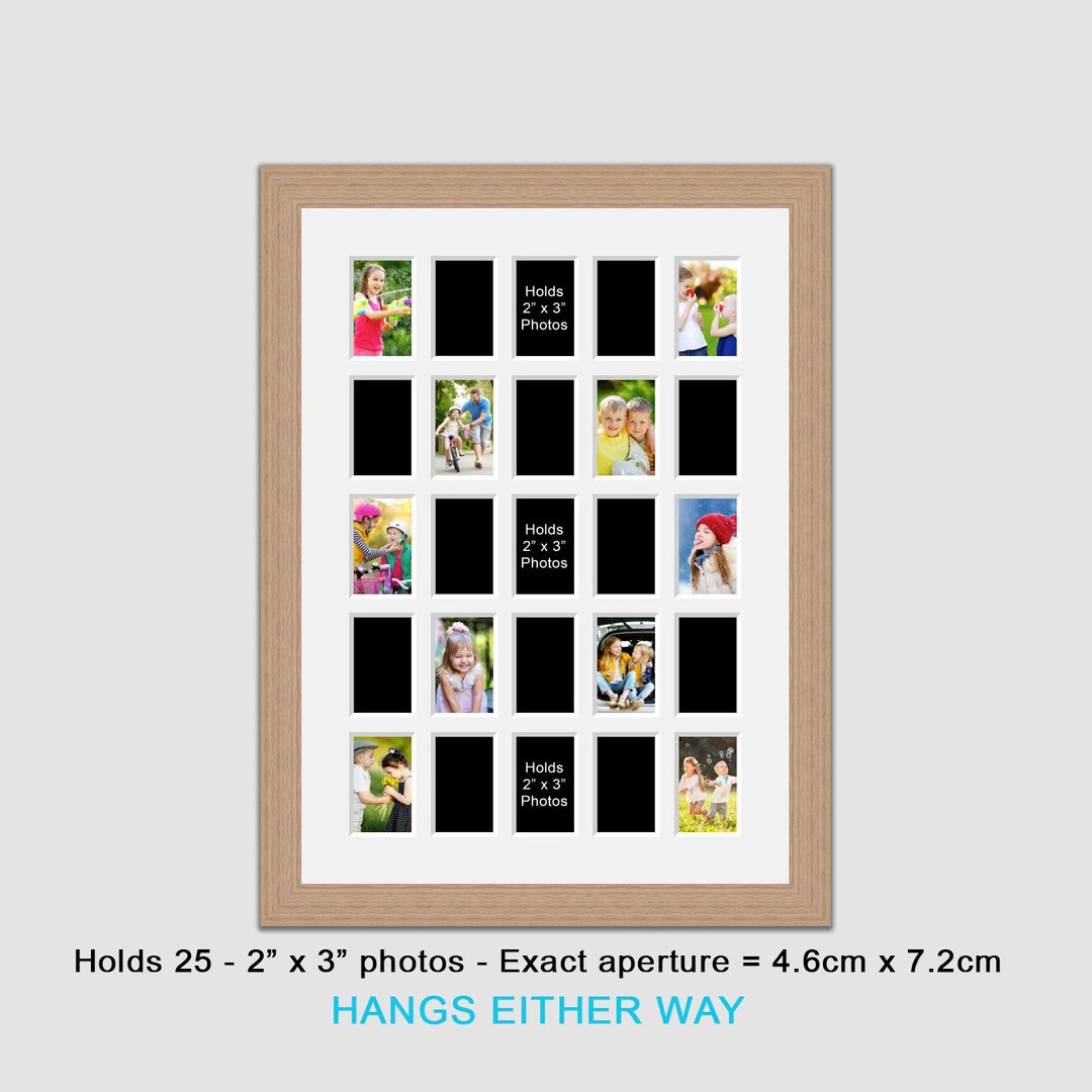 Multi Photo Frame for Mini Photos 2x3 Inches | 25 Aperture Frame for ...