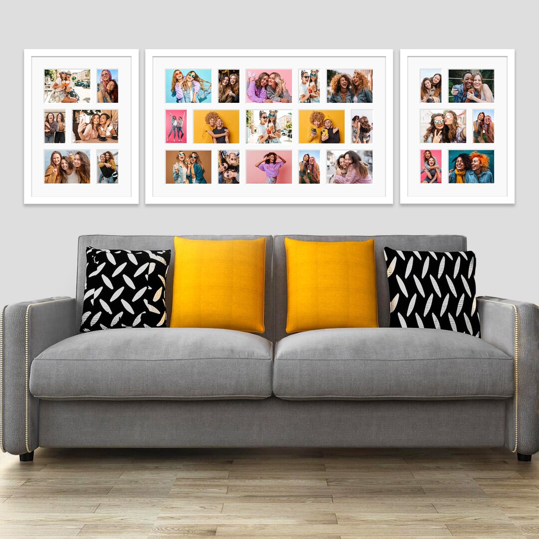 Multi Photo Frame Set of 3 | Gallery Wall Frame Set | White Frames With ...