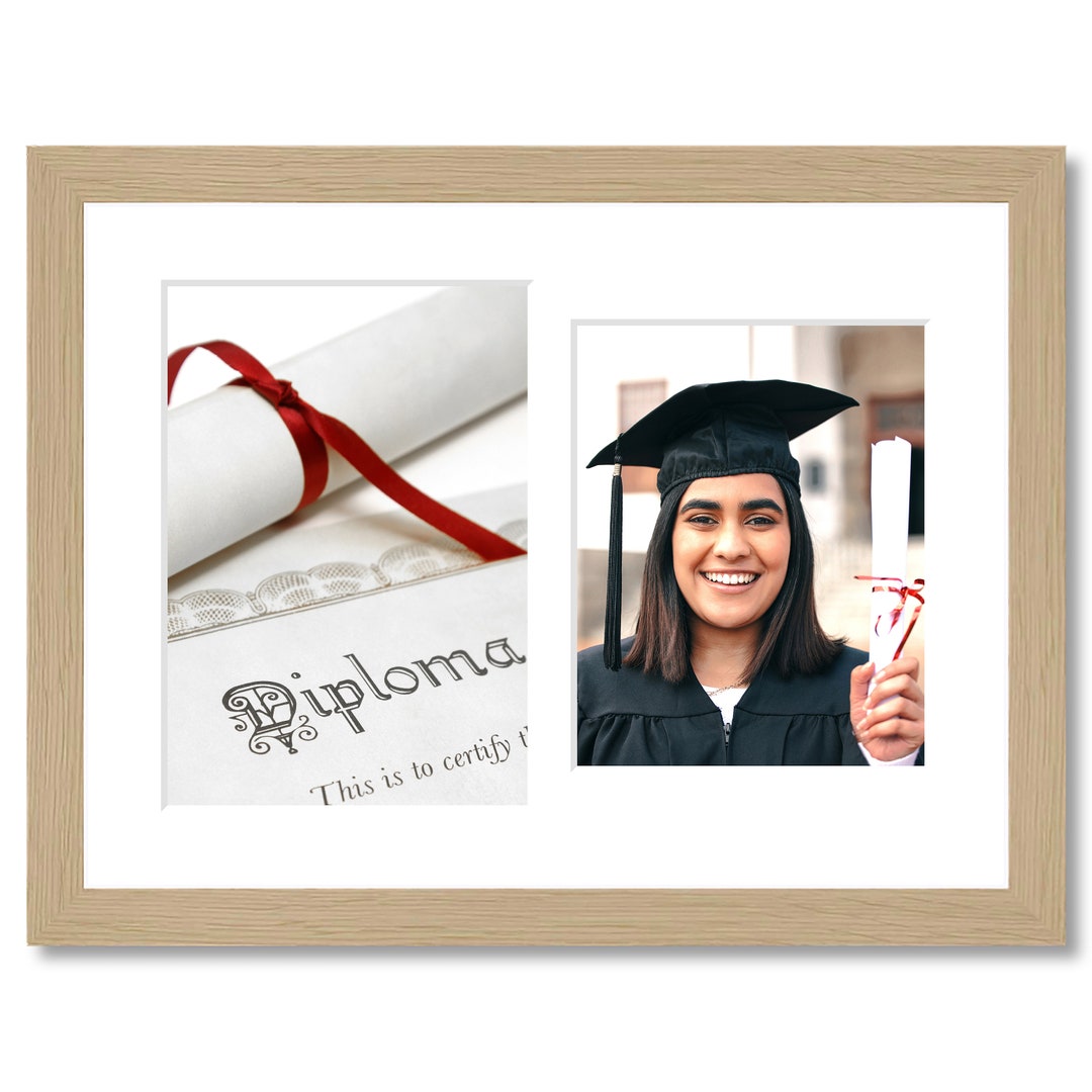 Graduation Certificate and Photo Frame - 2 Apertures for A4 and 8" X 10 ...