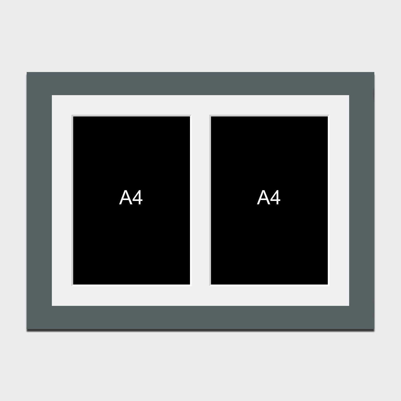 Multi Photo Frame | Holds 2 A4 Certificates/photos in a 29mm Dark Grey ...