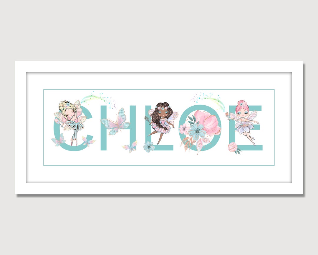 Personalised Fairy Letter Name Frame, Girls Fairy Theme, Nursery Wall ...