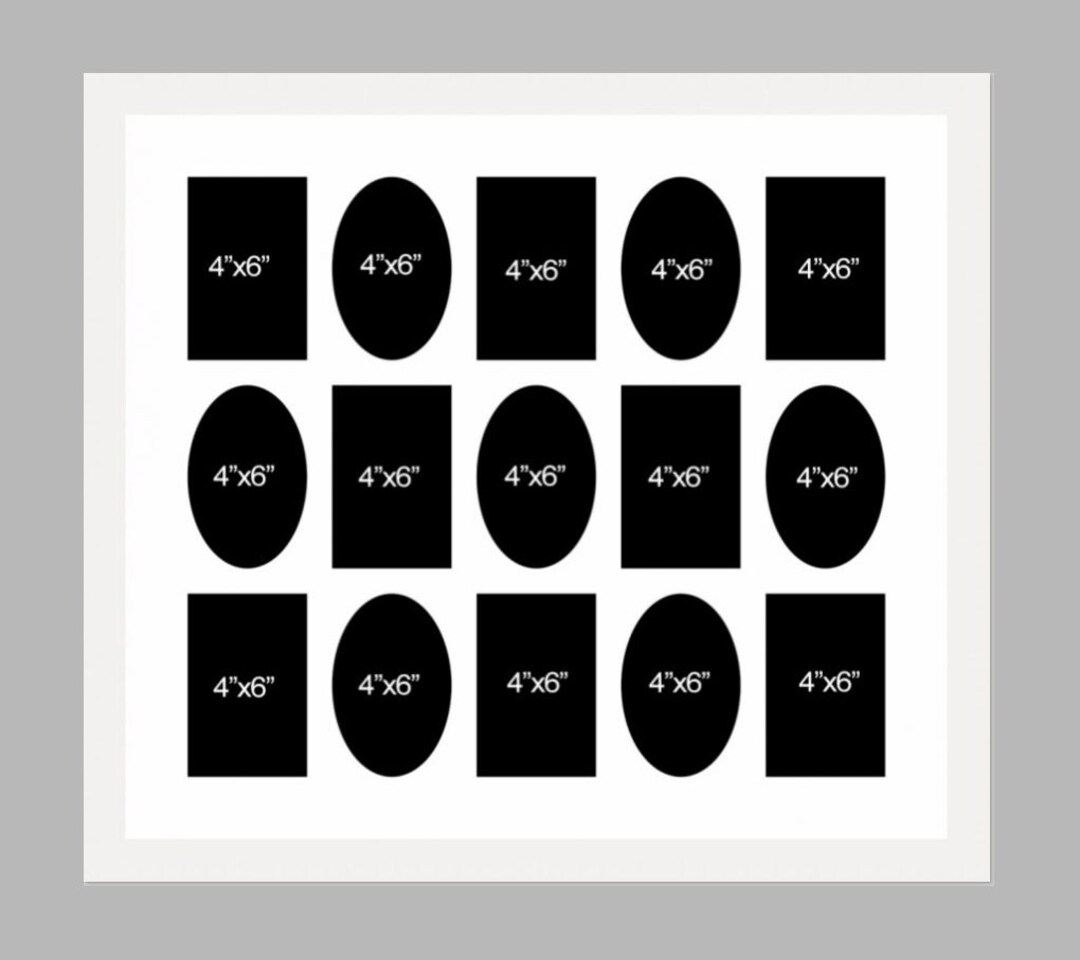 Large Multi Photo Collage Frame Holds 15 4x6 Photos in a 33mm White ...