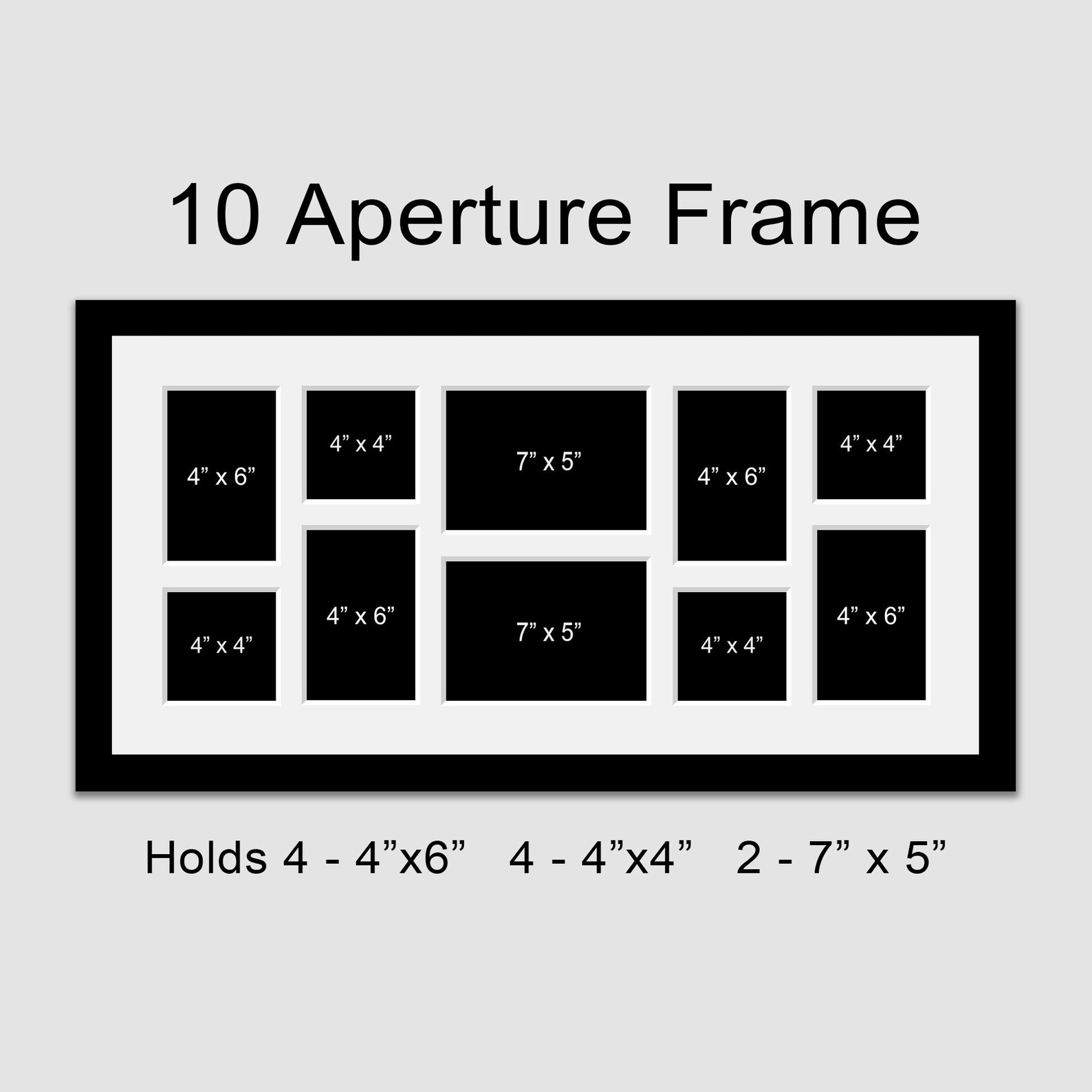 Large Multi Photo Picture Frame | Holds 10 Photos in a Black Wooden ...