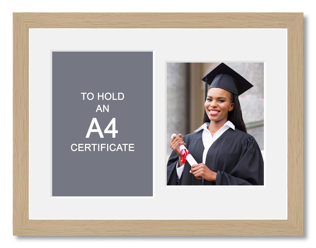 Graduation Certificate and Photo Frame 2 Apertures for A4 - Etsy