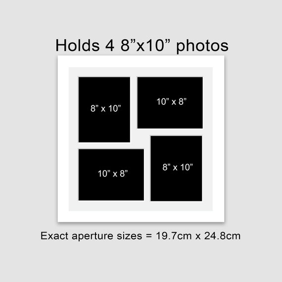10 X 8 Multi Photo Frame Holds 4 8 X 10 Photos in a White Wood Frame Etsy UK