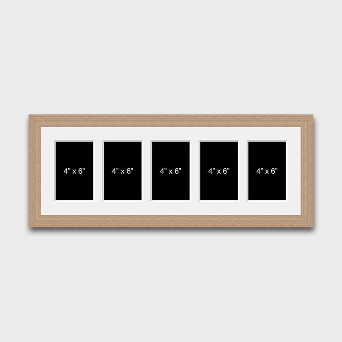 Multi Photo Frame | Holds 5 6"x4" Photos in a 20mm Oak Veneer Frame ...