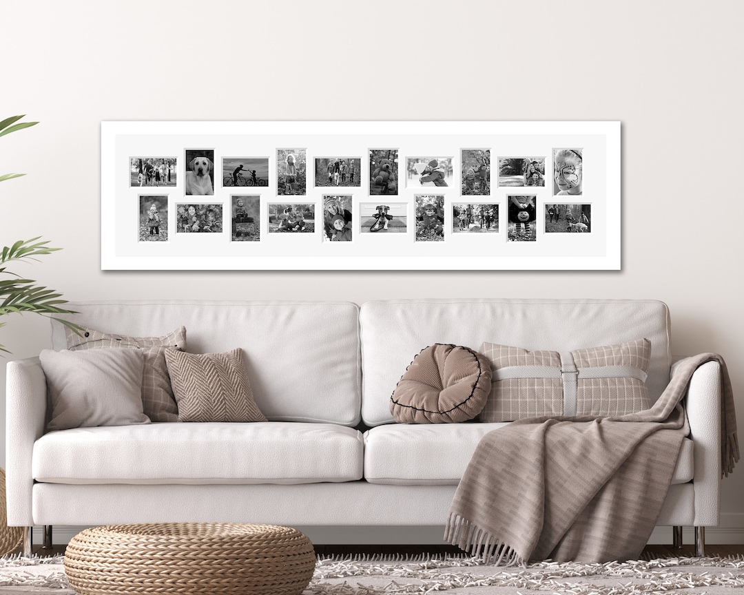 Large Panoramic Multi Photo Picture Frame | Holds 20 - 6" X 4" Photos ...