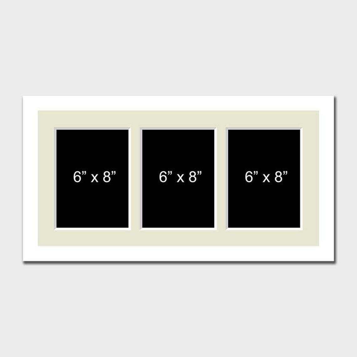 Multi Photo Picture Frame | Holds 3 6" X 8" Photos in a 22mm White Wood ...