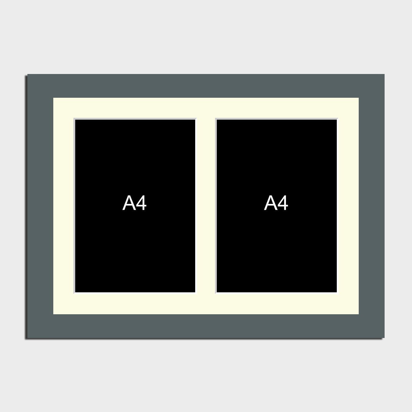Multi Photo Frame | Holds 2 A4 Certificates/photos in a 29mm Dark Grey ...