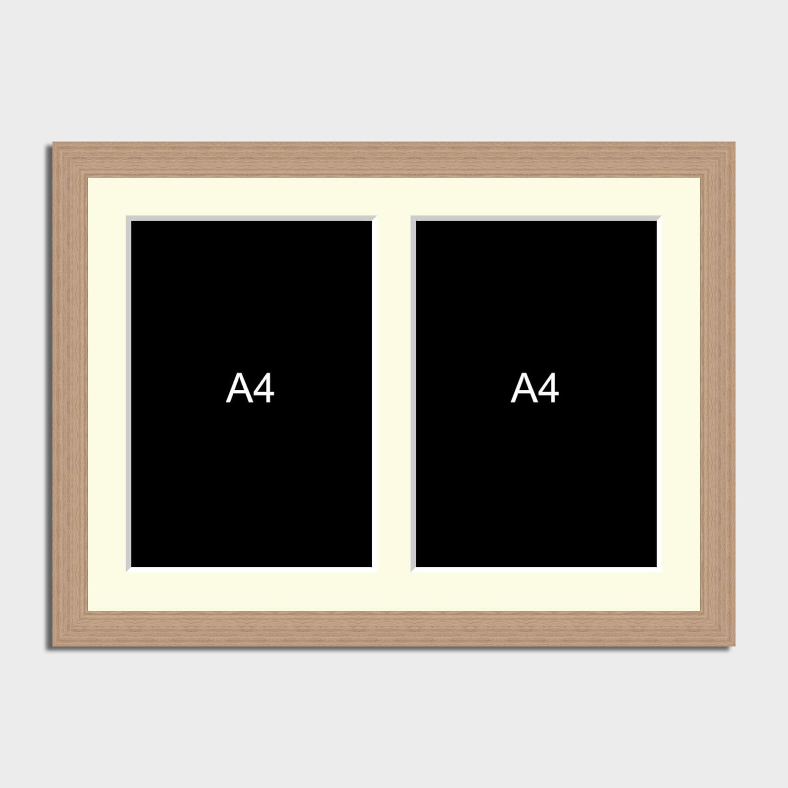 Multi Photo Picture Frame to Hold 2 A4 Certificates | 20mm Oak Veneer ...