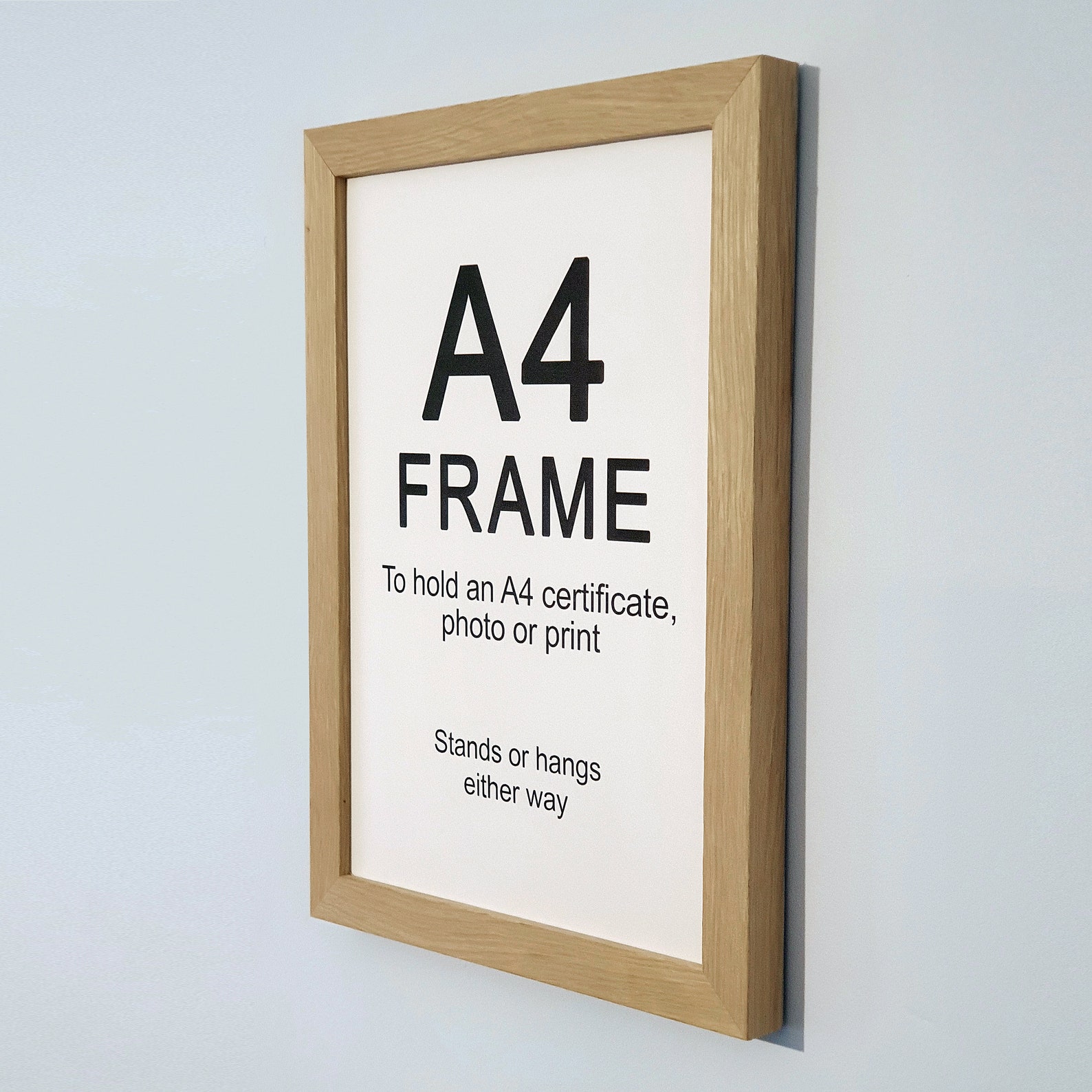 A4 Oak Veneer Picture Frame for Certificates Photos or Prints - Etsy UK