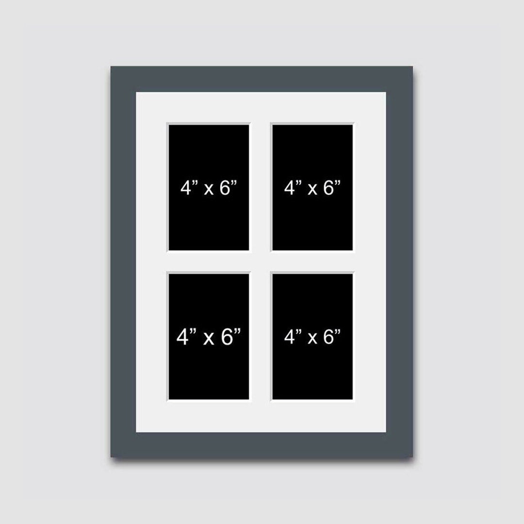 Multi Photo Picture Frame | Holds 4 4"x6" Photos in a 29mm Dark Grey ...