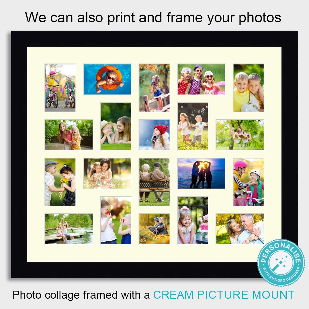 Large Multi Photo Picture Collage Frame | Holds 20 Photos | Option to ...
