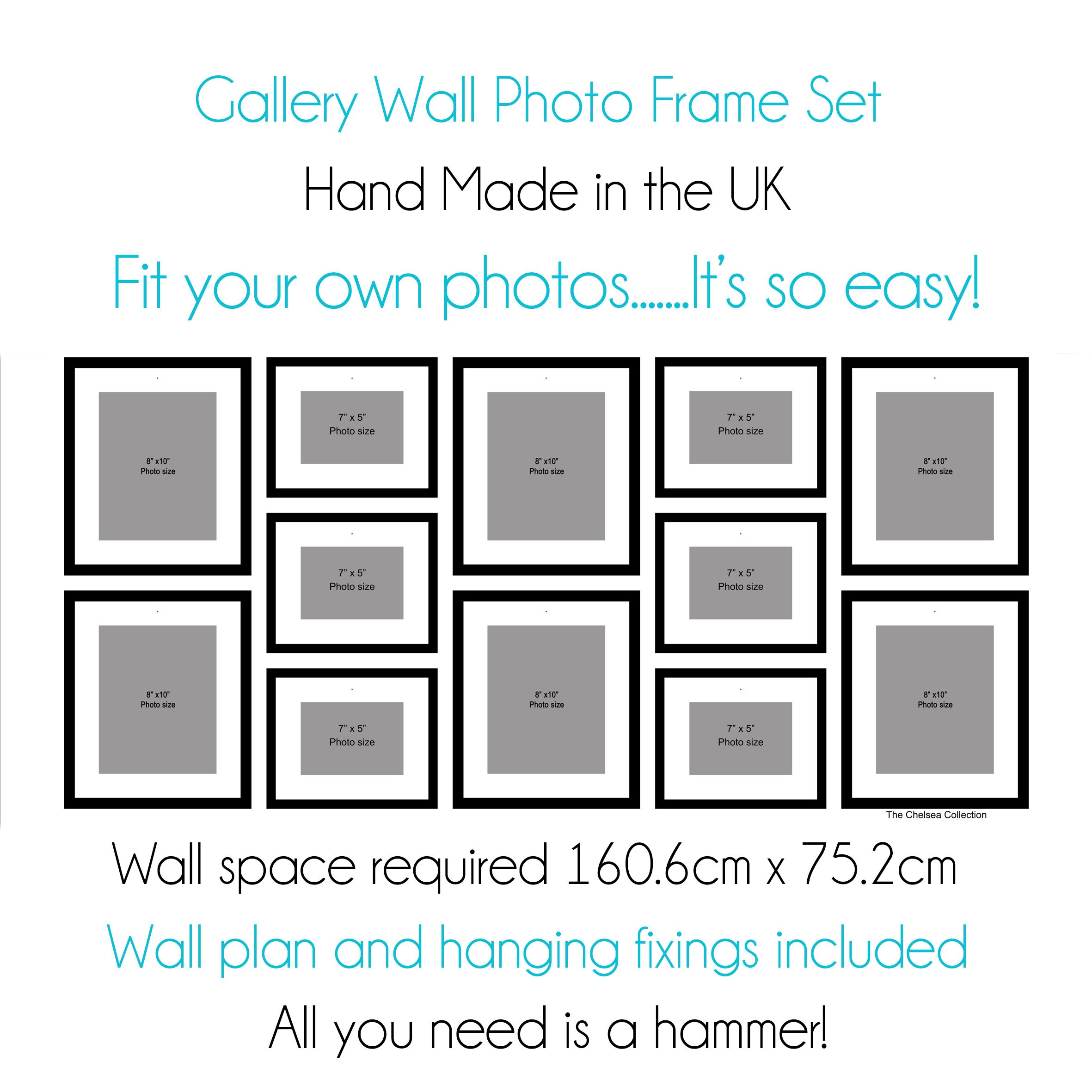 Gallery Wall Frame Set - Gallery Wall Wooden Picture Frames - Set of 12 ...