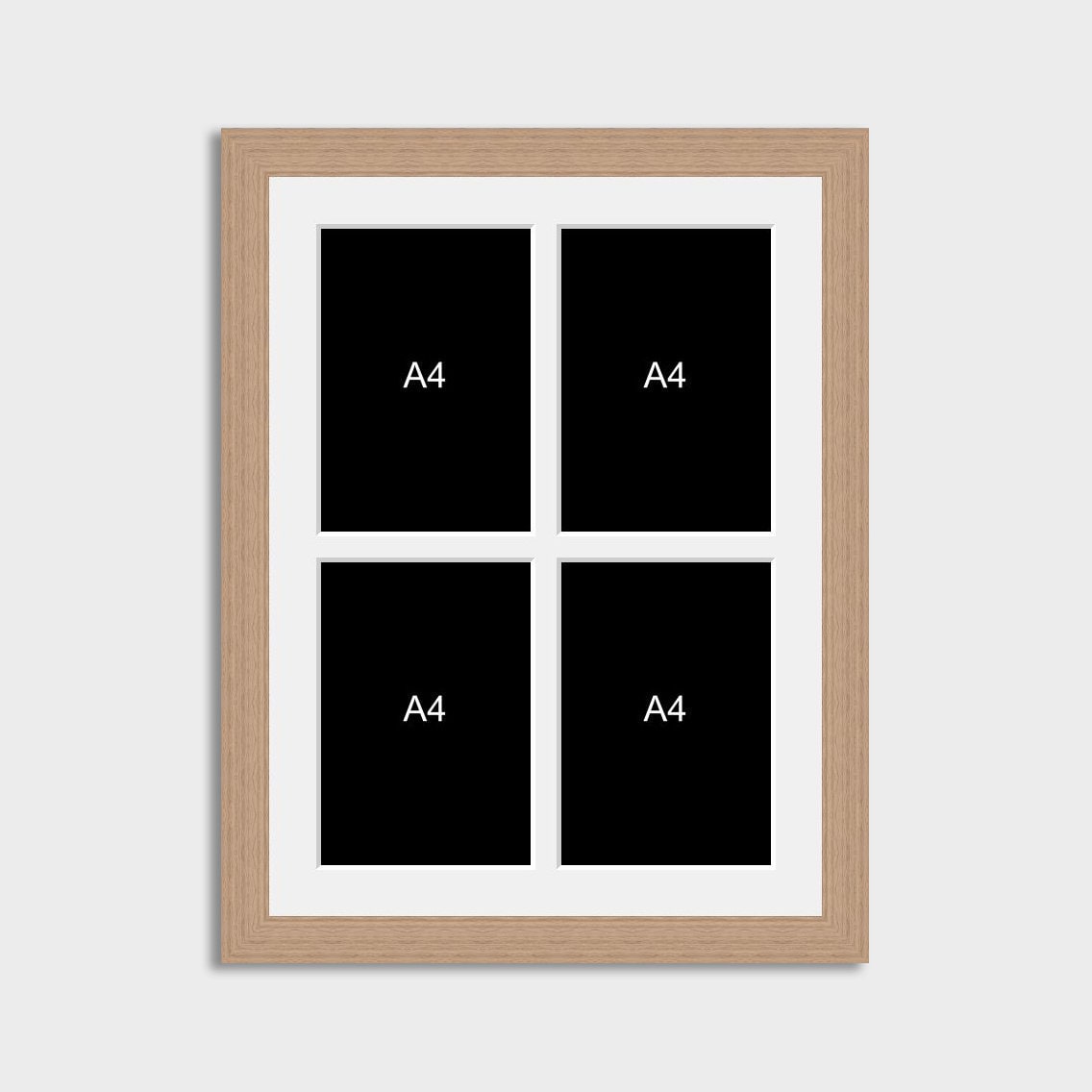 A4 Picture Frame to Hold 4 Photos in an Oak Veneer Wooden Frame - Etsy UK