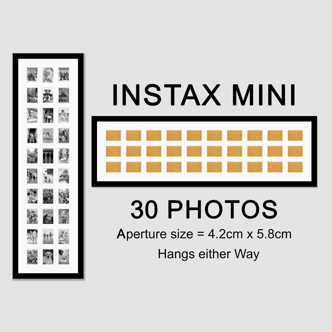 Instax Mini Photo Frame | Holds 30 Instax Mini Photos | Black Frame ...
