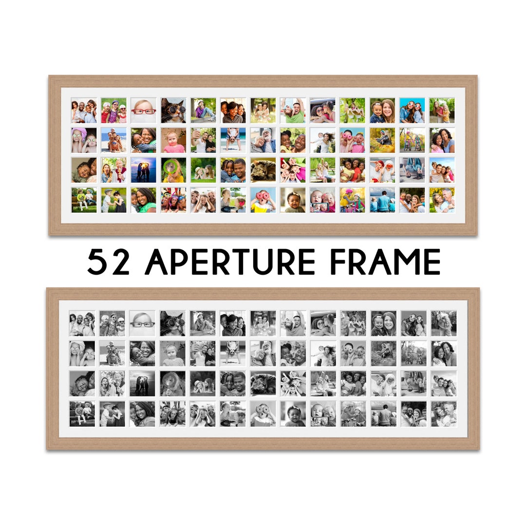 Large Multi-photo Frame | Holds 52 Square Photos | Oak Veneer Frame ...